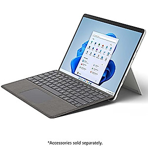 Microsoft 8PN 00001 Surface Pro 8 13" Touch Intel i5-1135G7 8GB/128GB Laptop - Platinum Bundle Surface Pro Signature Mechanical Keyboard, Black and 1 YR CPS Enhanced Protection Pack