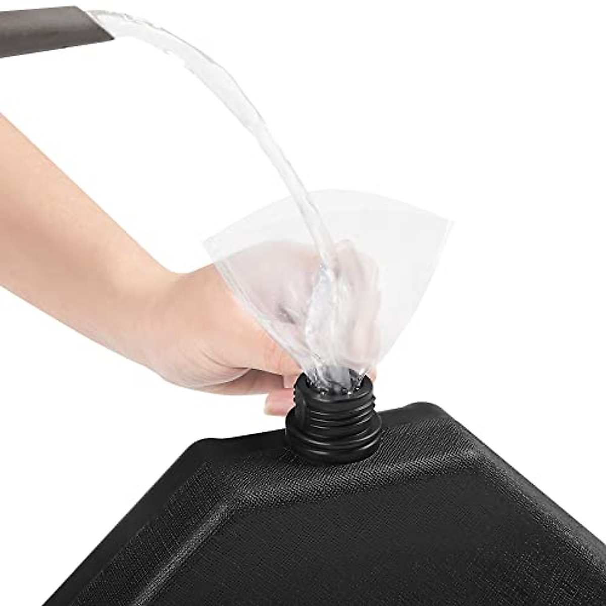 Yaheetech 4PCS Umbrella Base Heavy-Duty Square Cantilever Offset Patio Umbrella Stand - Outdoor Banana Parasol Umbrella Base Weight Water or Sand Filled for Garden Lawn Backyard Market, Black