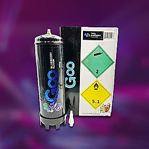 GOO Premium Whipped Cream Charger - Food Grade Nitrous Oxide Tank - For Any Standard Whipping Cream Dispenser - Pure Flavored N2O Whip Cream Chargers - Blueberry Flavor - 1100g Cylinder