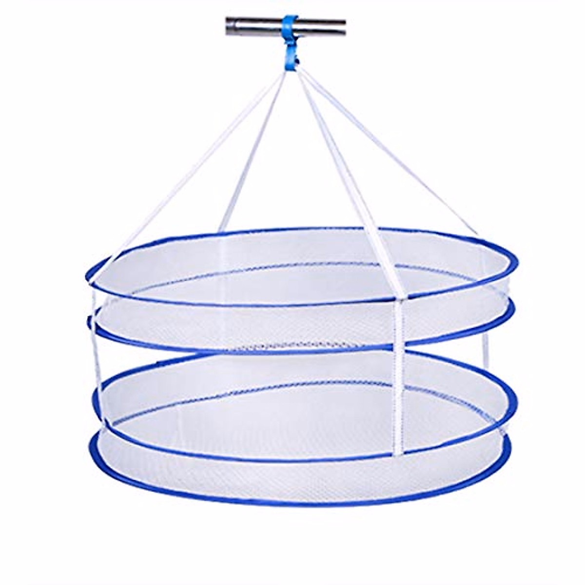 White mesh Hanging Weed Drying Rack herb Dry net Flat Light Clothes Dryer 2 Layer