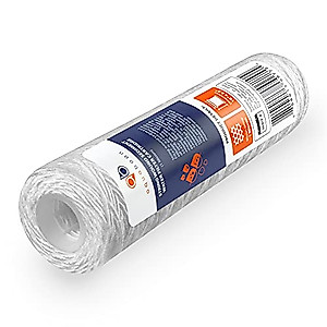 Aquaboon 1 Micron 10" x 2.5" String Wound Sediment Water Filter Cartridge | Universal Replacement for Any 10 inch RO Unit | Compatible with WFPFC4002, CW-F, PFC4002, 2-Pack