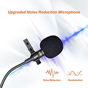 Lavalier Lapel Microphone Complete Set - Professional Omnidirectional Condenser Grade Audio Video Recording Mic for Android/iPhone/PC/Camera for Interview, YouTube, Video Conference, Podcast