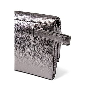 HOBO Keen Trifold Wallet For Women - Polyester Lining With Button Snap Closure, Handy and Stylish Compact Wallet Anthracite One Size One Size