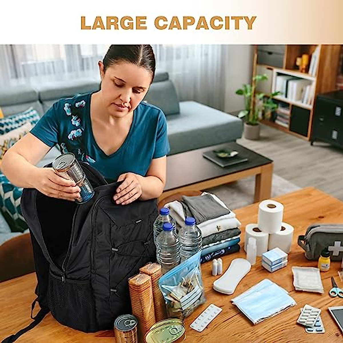 Celvetch Hiking Backpack for Women Men - 40L Camping Backpack Packable Backpack for Travel Lightweight Casual Daypack Backpacks - Black