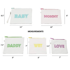 KLKOKVKE Diaper Bag Organizing Pouches Set, 5 Pieces Wet Dry Bags for Baby Essentials, Diaper Accessories, Toiletries, Travel, Pool, Beach, Swimsuits, Yoga Clothing, Gym Clothes