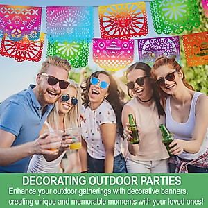 Mexican Party Banners, Papel Picado Banner - Cinco de Mayo, Fiesta Party Decorations, Dia De Los Muertos Decor, Day of The Dead Decorations, 5 Packs 82 Ft Long