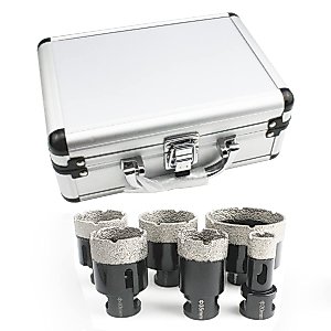 REAWIREACHMI 6PCS Diamond Hole Saw Kit for Granite Marble Porcelain Tile Stone Brick Vacuum Brazed Core Bit 20mm/35mm/40mm/45mm/50mm /68mm