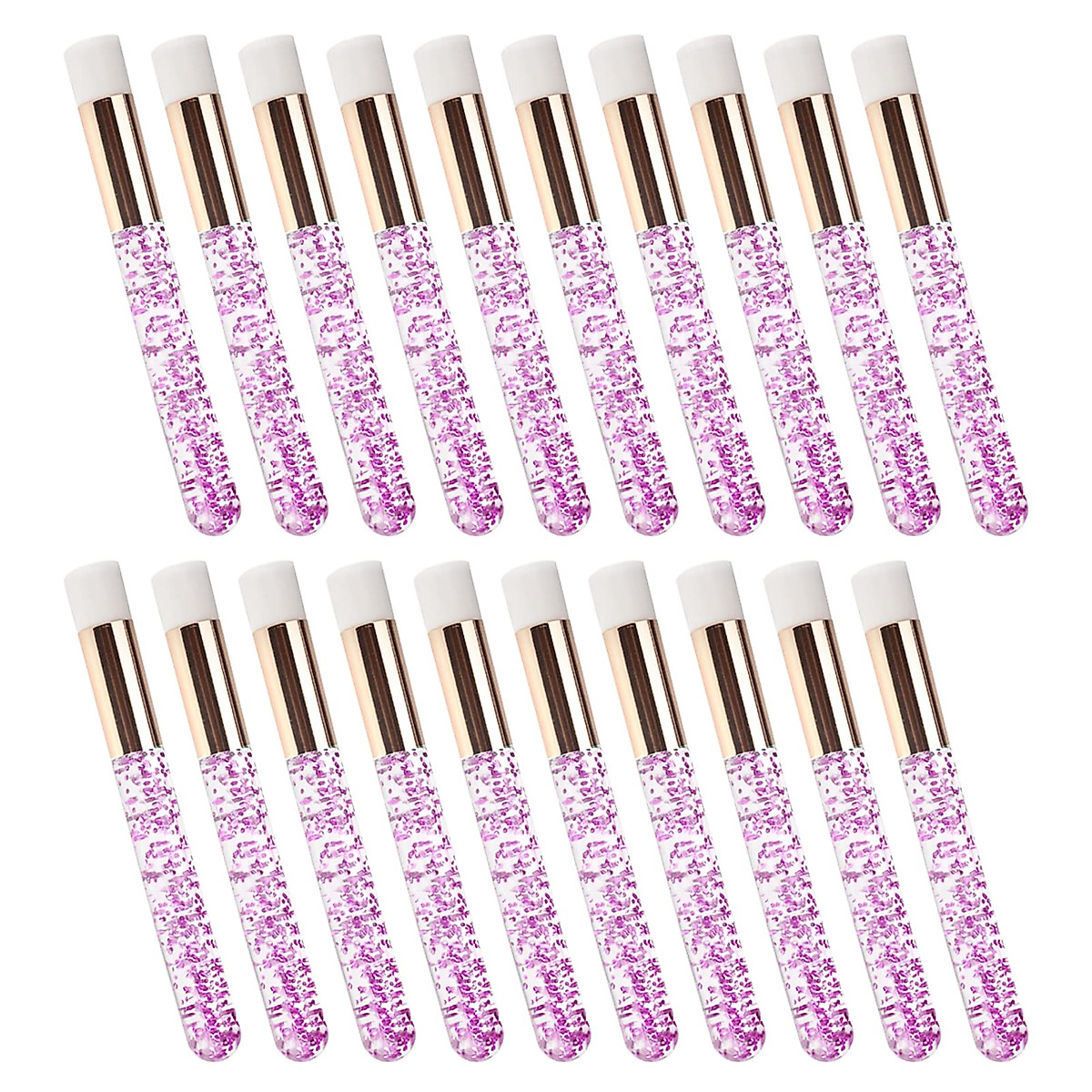 20pcs Crystal Lash Shampoo Brushes, Premium Glitter Eyelash Extensions Nose Pore Deep Cleaning Brush, Peel off Blackhead Removing Brush, Facial Cleansing Brushes, Cosmetic Lash Cleanser Brush