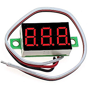 (5 Pack) JacobsParts DC 0-30V 3-Wire Voltmeter 3-Digit LED Display Panel Volt Meter Digital Voltage Tester (Red)