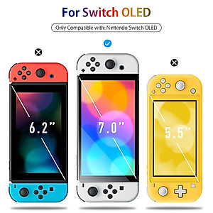 [4 Pack] daydayup Tempered Glass Screen Protector Compatible with Nintendo Switch OLED Model 2021 - with [Alignment Frame] Transparent HD Clear Screen Protector for Accessories & Console