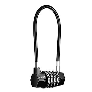 LOFICOPER Combination Padlock with Long Shackle, Cable Locks with Combination, 4 Digit Combination Long Padlock, Gym Locker Lock for Cabinet, School, Fence, Toolbox, Case