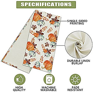 Fall Table Runner Watercolor Pumpkin Autumn Harvest Thanksgiving Table Runners Holiday Dining Room Kitchen Table Party Decoration 13 x 72 Inch