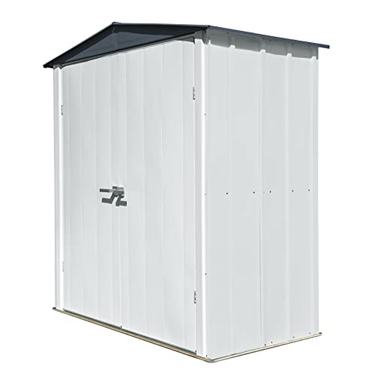 Arrow Shed Designed 6' x 3' x 6' Compact Outdoor Metal Backyard, Patio, and Garden Shed Kit, Flute Gray and Anthracite