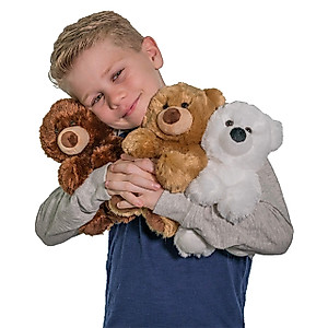 Fluffuns Teddy Bears - 9" - Cute Stuffed Animal in 3 Colors - 3-Pack of Stuffed Bears: Brown, Golden, White Teddy Bear- Plush Toy - Great Gift for Baby Girl, Boy, Kid and More!