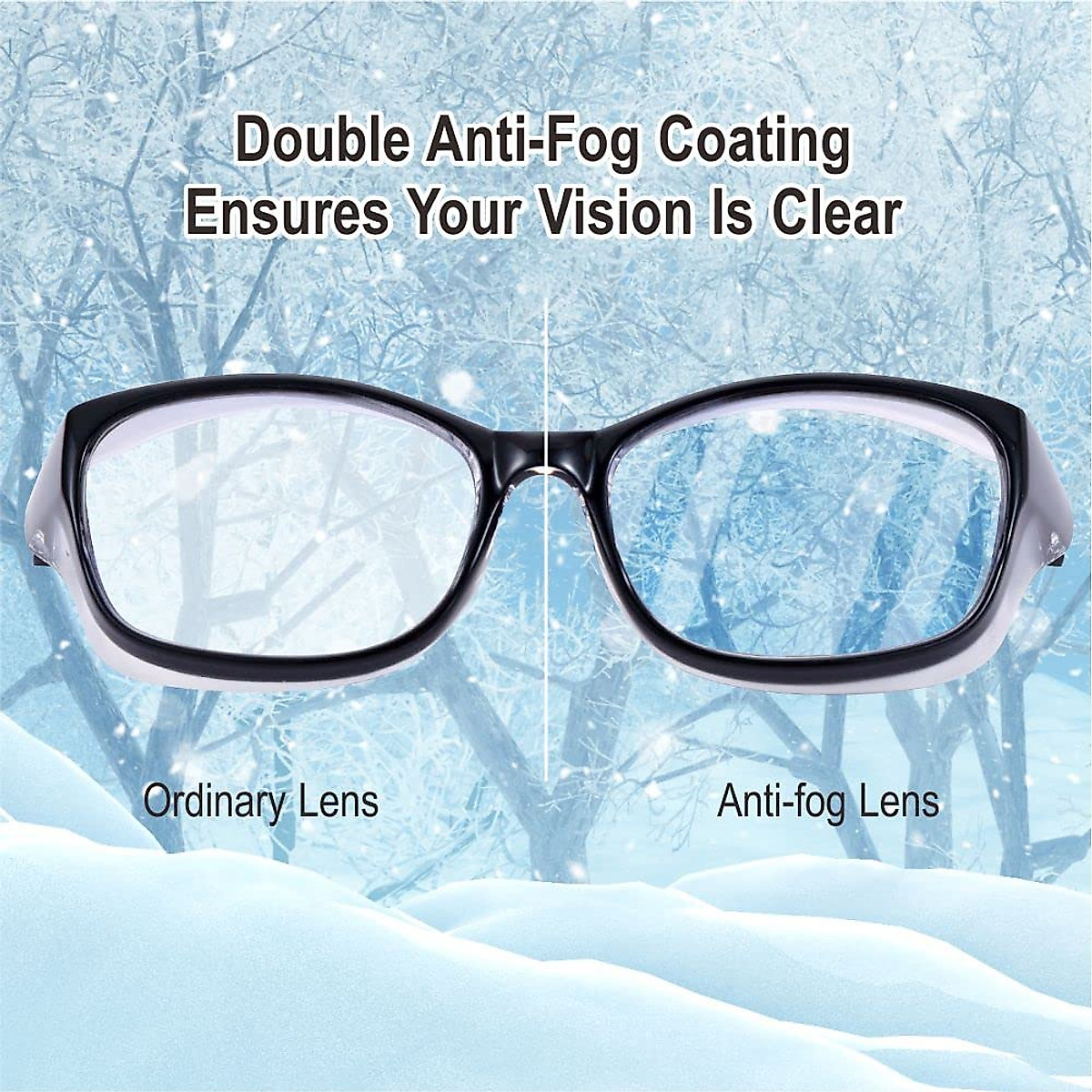 UNCLE SAM Safety Glasses with Side Shields – Blue Light Blocking Multifocal Reading Glasses, Anti-Fog & Anti-Blue Light Lenses, 3-Pair, Multi-Colors