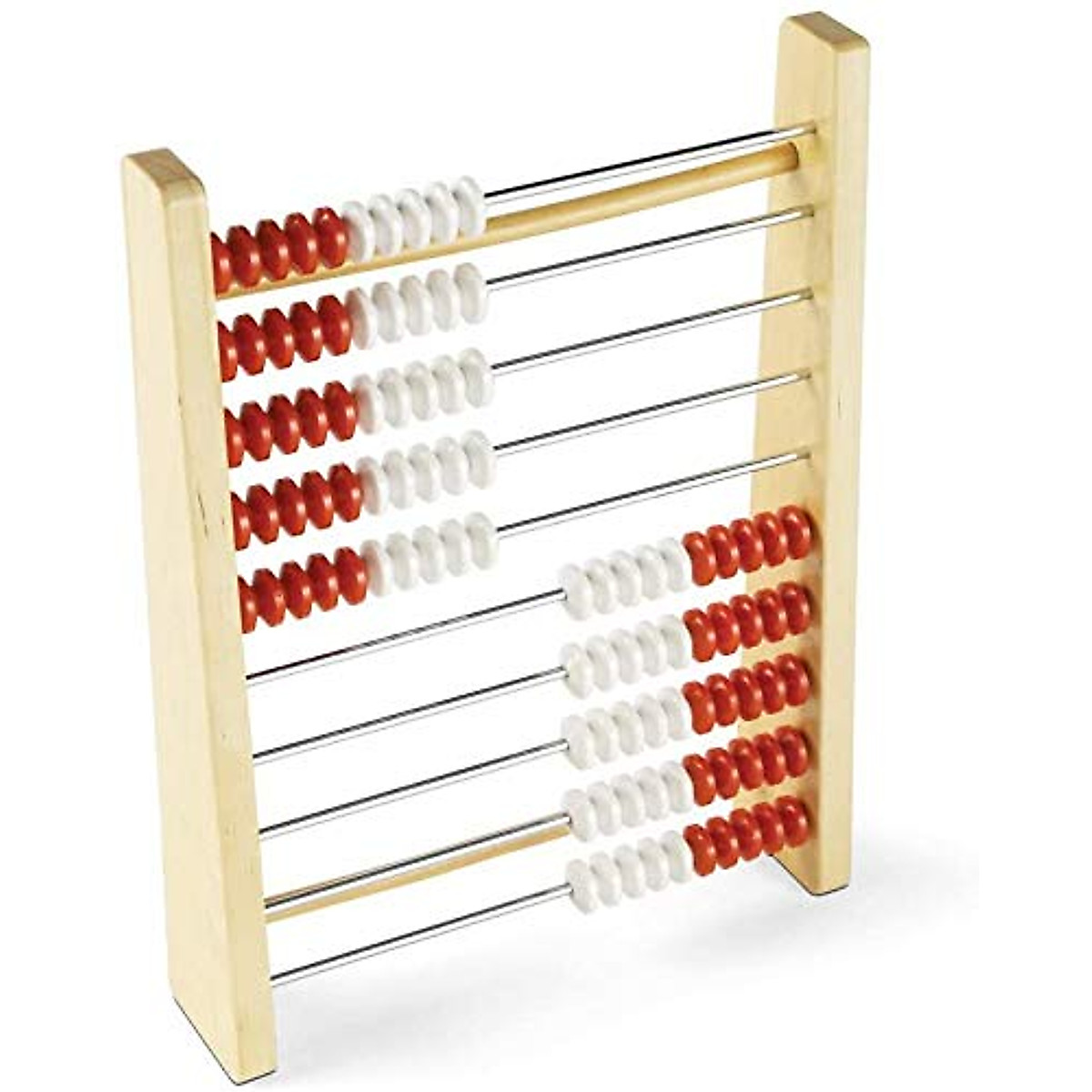 hand2mind 100 Bead Wooden Rekenrek, Abacus for Kids Math, Math Manipulatives Kindergarten, Counting Rack for Kids, Counters for Kids Math, Educational Toys for Elementary Kids (Set of 1)