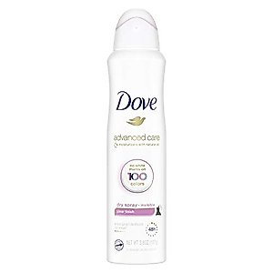 Dove Advanced Care Invisible Dry Spray Antiperspirant Deodorant No White Marks on 100 Colors Clear Finish 48-Hour Sweat and Odor Protecting Deodorant for Women 3.8 oz