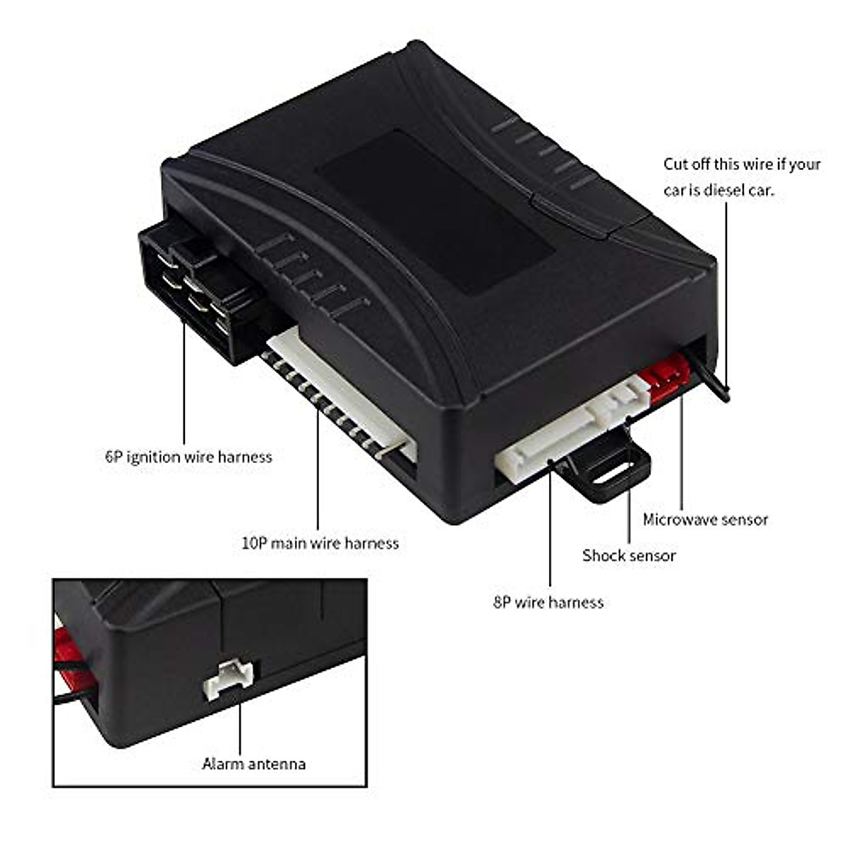 EASYGUARD EC202 2 Way car Alarm System with LCD Pager Display Remote Engine Start & Microwave Sensor DC12V