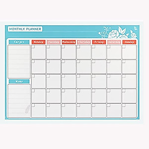 Magnetic Dry Erase Monthly Calendar and Weekly Planner for Fridge Refrigerator Whiteboard Organizer, Blue