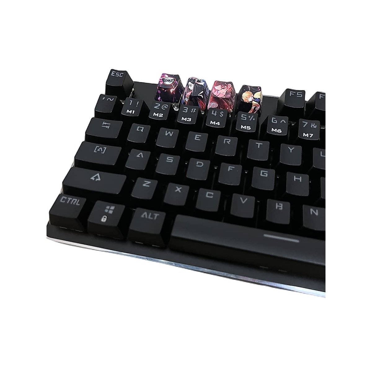 4 keycap Set, 5-Side Dye-subbed PBT Keycaps, R4 Keycaps, DIY OEM Keycaps for Gaming Mechanical Keyboard, Demon Slayer
