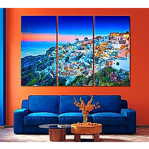 Fira Town on Santorini Island Greece Canvas Print 1 Panel / 36x24 inches