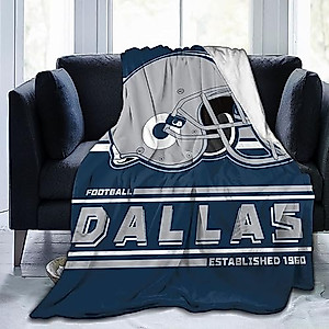 Nmdswov Dallas Throw Blanket Custom Football Style Blanket Gifts for Men Women Youth Fans Blanket for Sofa Bed Couch Living Room Chair, 60" X 50"