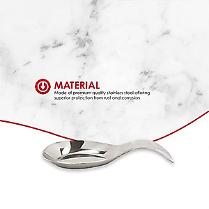 Home Basics Stainless Steel Spoon Rest, Kitchen Spoon Utensil Holder, Dishwasher Safe, Silver