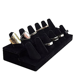 Adorox Black Velvet Finger Ring Showcase Display Jewelry Organizer Stand Christmas