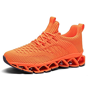 Men's Blade Running Shoes Fashion Sneakers Slip on Shoes for Men Tennis Walking Shoes Tenis Zapatos para Hombre Orange
