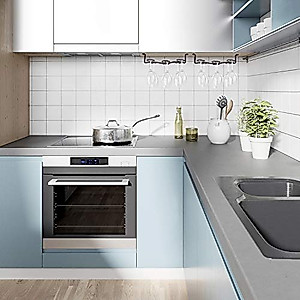 MOCOUM 2 Pack Wine Glass Rack Under Cabinet Stemware Rack, Wine Glass Hanger Rack Wire Wine Glass Holder Storage Hanger for Cabinet Kitchen Bar