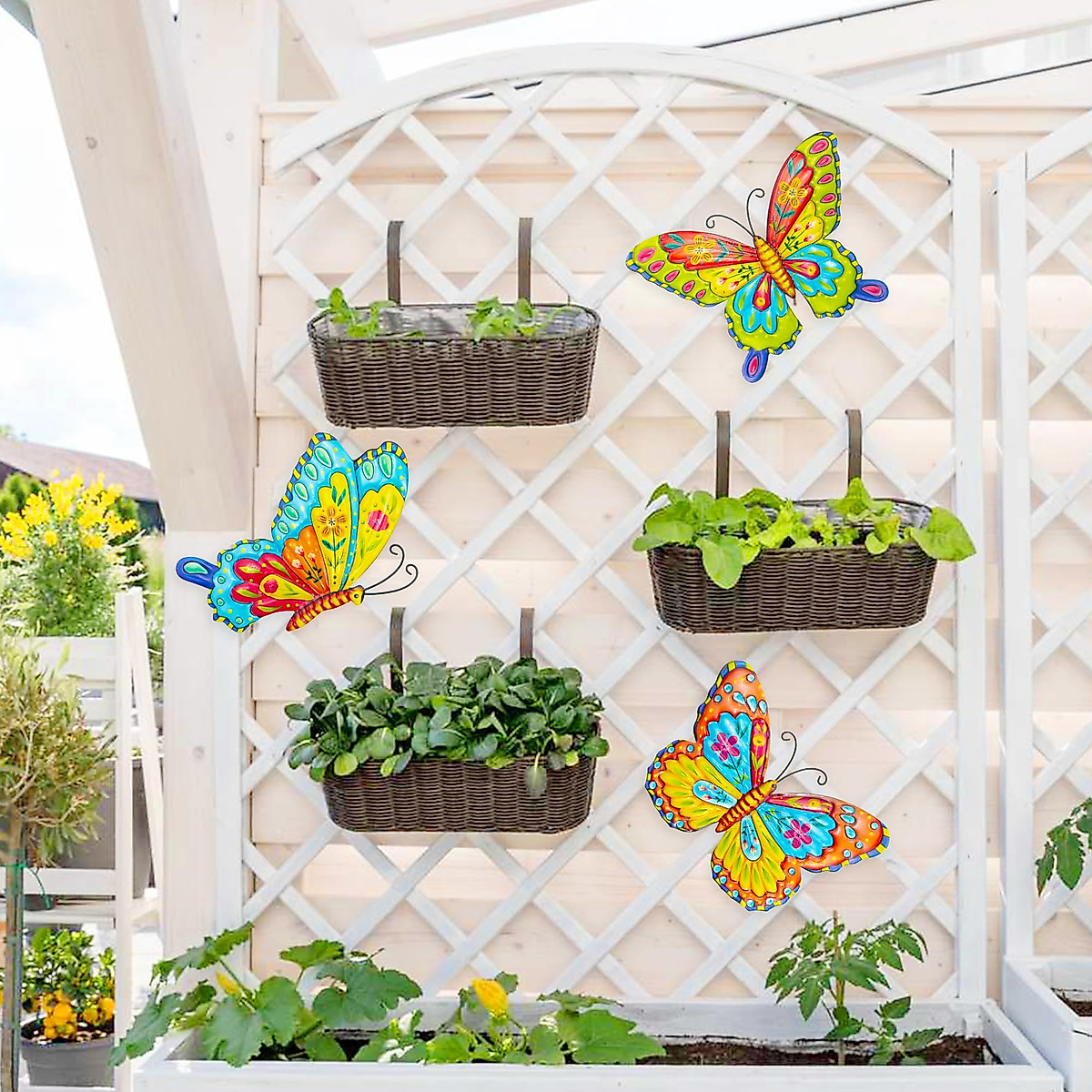 J-Fly Hummingbird Wall Decor Metal Hummingbird Outdoor Wall Decor Hand Painted Hummingbird Wall Art Sculpture Outdoor Hanging 10 inch