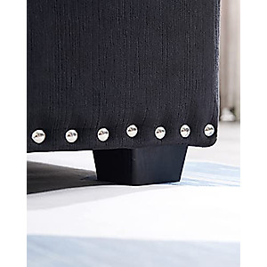 Tmosi Couch with Pull Out Bed, Sleeper Sectional L Shaped Velvet Sofa, 2 Seats Sofa with Reversible Storage Chaise, for Living Room Furniture Set (Black)