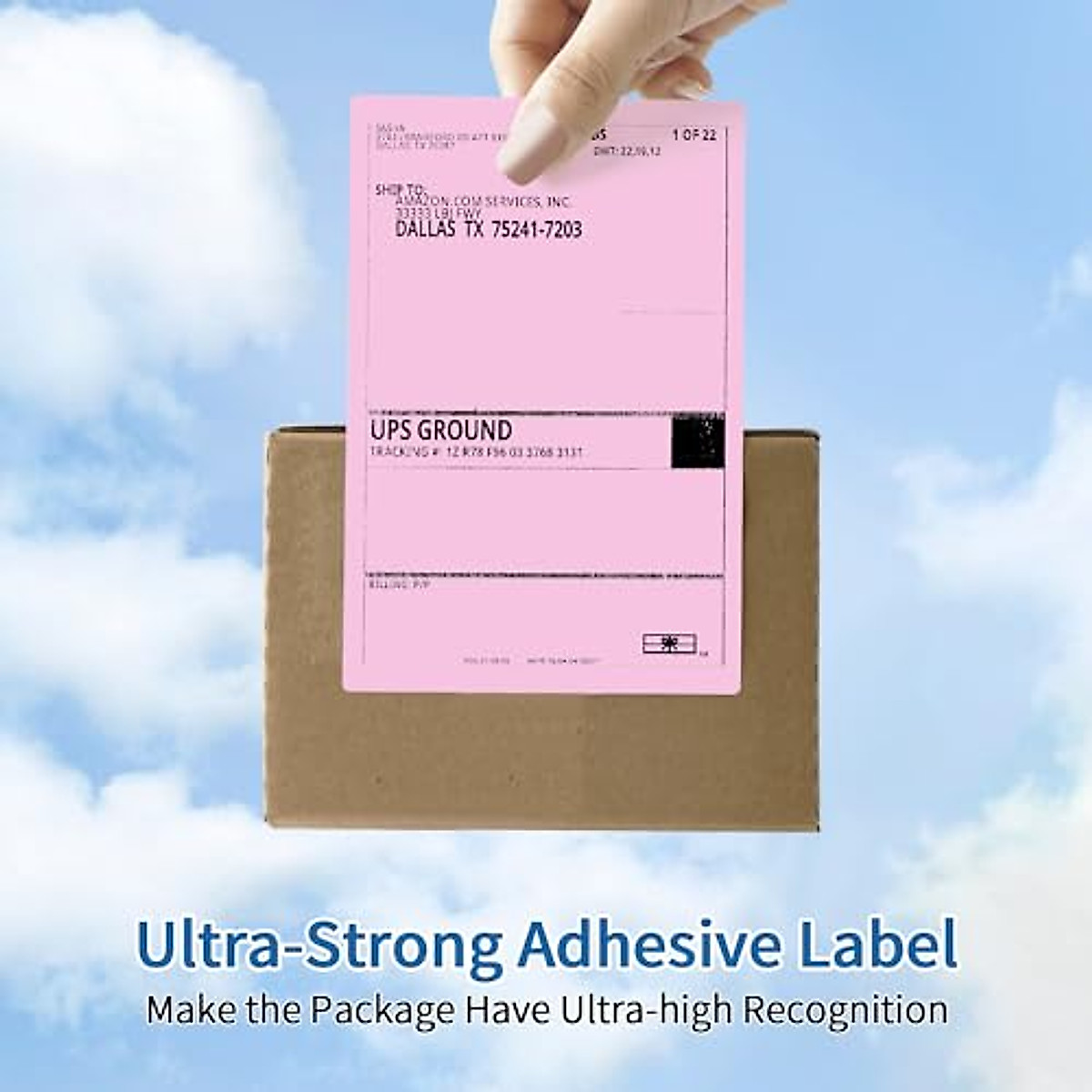 LabelCreate Thermal Label Printer Paper - 500 PCS, 4"x6" Fan-Fold Label Shipping Supplies Labels, Permanent Adhesive Thermal Labels for Small Business Supplies, Pink