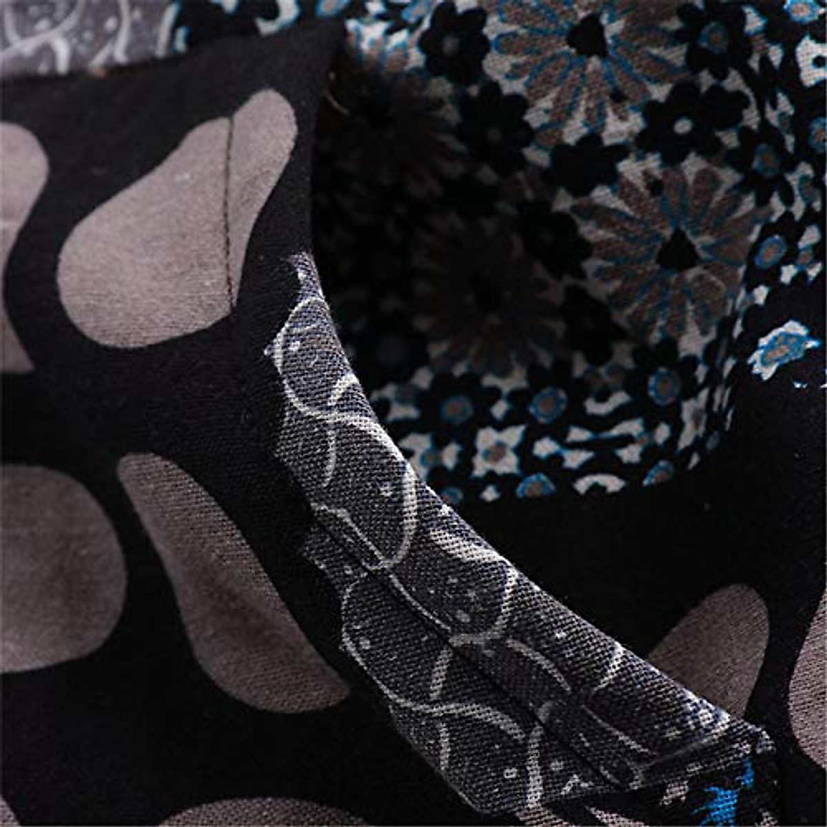 Andongnywell Womens Jackets Parka Boho Ethnic Print Vintage Fleece Lined Exotic Hooded Long Warm Padded Coats Plus Size (Black,Medium)