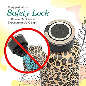 UVBRITE Beam Self-Cleaning UV Water Bottle - 24 Oz Insulated Stainless Steel Bottle - Rechargeable Sterilizing Bottle with Safety Lock Push Button Quick Purification for Safe Drinking Water Anywhere