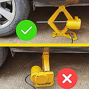 Trihelper Electric Car Floor Jack - 12V Trailer Car Jack Stands Kit 3 Ton Vehicle Scissor Car Lift for Tire Change and Road Emergencies with Carrying Case