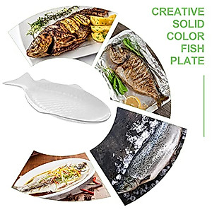 UPKOCH Vintage Tray Porcelain Serving Tray White Ceramic Fish serving platter ceramic fish platter ceramic food platter Plate Unique Design Fish Plate Platter Cake Platters
