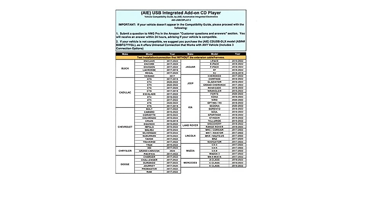 Add-on Car CD Player USB Plug-in for Factory Radios | AIE
