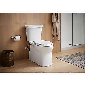 KOHLER 24495-A-0 Border ReadyLatch Elongated Toilet Seat, Quiet-Close Lid and Seat, Grip-Tight Bumpers and Installation Hardware, White