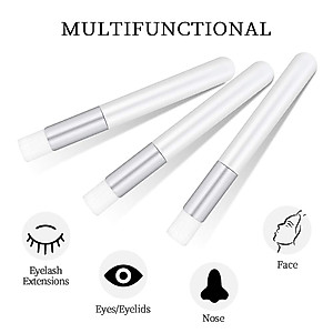 10 Pcs Cute White Lash Cleanser Brushes Lash Shampoo Brushes for Eyelash Extensions Cosmetic Brushes Peel Off Blackhead Brush Remover Tool Nose Cleaning Washing Brush