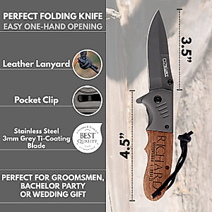 Lara Laser Works Set of 6, Groomsmen Gifts, Pocket Knives Personalized for Groomsman | 16 Font Option | Customized Engraved Pocket Knives, Groomsman Gifts for Wedding, Groomsmen Proposal Gifts