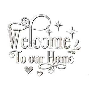 Welcome to Our Home Wall Decor Sticker, Home Acrylic 3D Mirror Wall Decal, Removable Art Letter Sign, Wall Door Quote Decoration DIY for Living Room Bedroom Sofa TV Background (Silver)