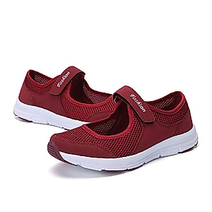 JWSVBF Womens Running Shoes Walking Comfy Strappy, Slip On Women Arch Support Lightweight Plantar Fasciitis Sneakers Ankle Buckle Lace Up Fashion Casual Shoes Unisex Fashion Autumn