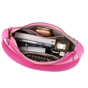 CYHTWSDJ Shoulder Bags for Women, Cute Hobo Tote Handbag Mini Clutch Purse with Zipper Closure (Pink)