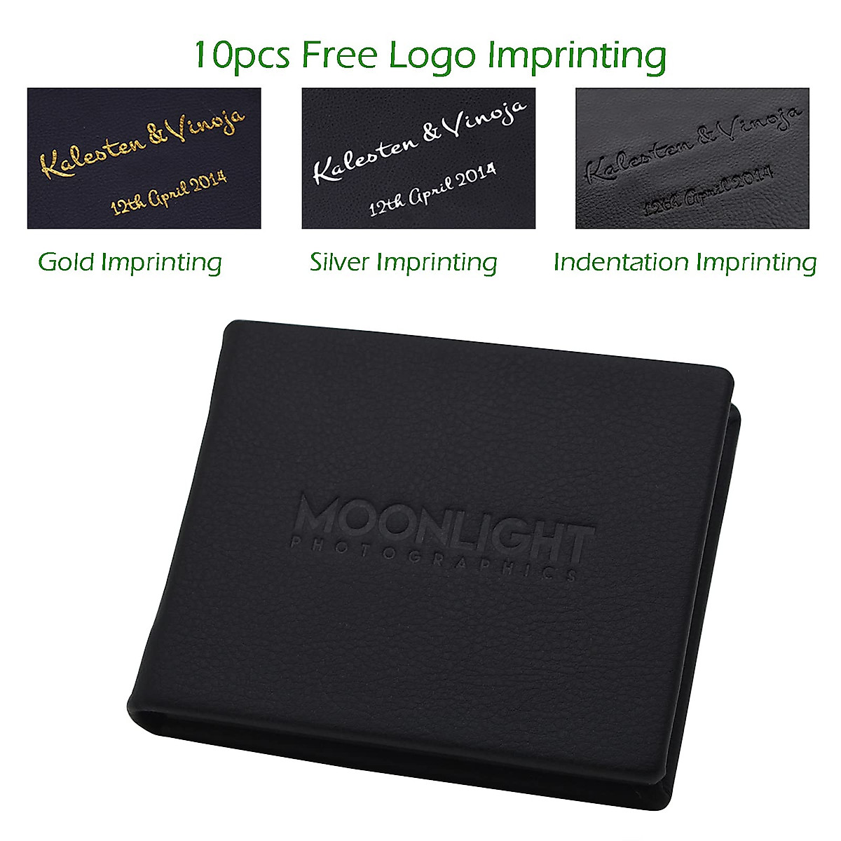 Black Leather Flash Drive case with Personalized LOGO for Wedding Photographer Client Gift , USB Case packing (No Logo Imprint)