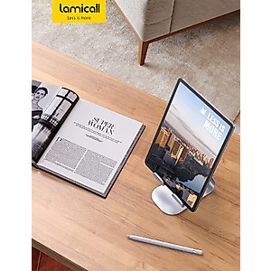 Lamicall Tablet Stand, Adjustable Tablet Holder - Desktop Stand Dock Holder Compatible with 4-13" Tablet Such as iPad Pro 11, 9.7, 10.5, 12.9 Air Mini 4 3 2, Kindle, Nexus, Tab, Silver