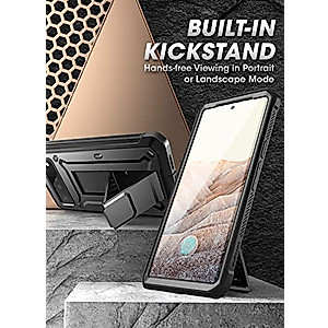 SUPCASE Unicorn Beetle Pro Full-Body Rugged Holster Case with Built-in Screen Protector for Google Pixel 6 Pro (2021), Black