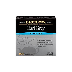 Bigelow Earl Grey Black Tea Bags, 100 Count Box Caffeinated Black Tea