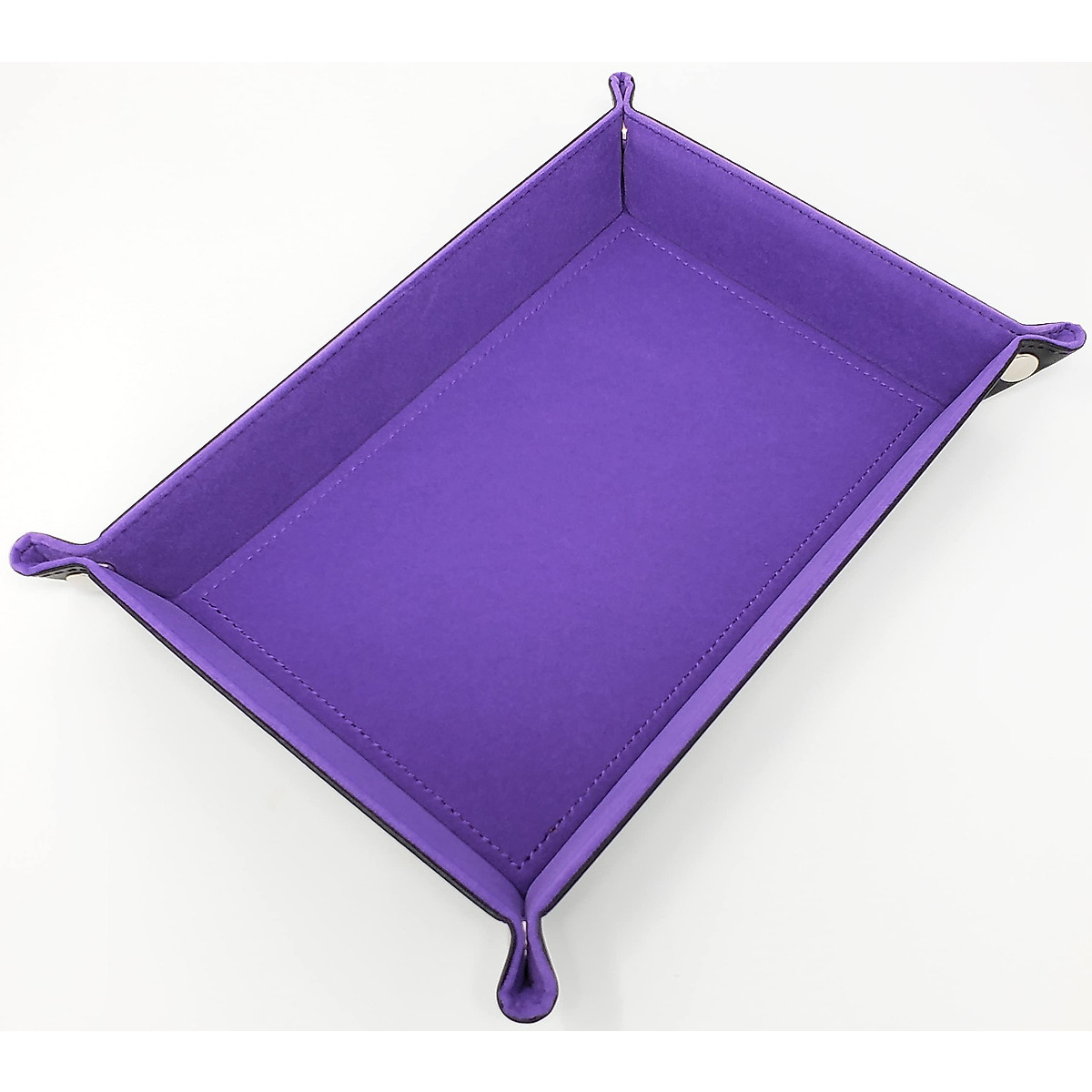 Harbor Loot Brand Black Dice Tray - Perfectly Sized at 8.5 x 11.25 Inches Unsnapped and 6.5 x 9.5 Snapped - Designed by Gamers - Packs Flat, Protects Your Table, and Keeps Dice Where They Belong