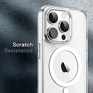 JETech Magnetic Case for iPhone 13 Pro Max 6.7-Inch Compatible with MagSafe Wireless Charging, Shockproof Phone Bumper Cover, Anti-Scratch Clear Back (Clear)